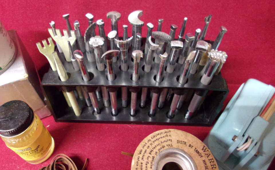 57 Vintage lot Craftool Co USA Leather Stamping Tools supplies Craft ...
