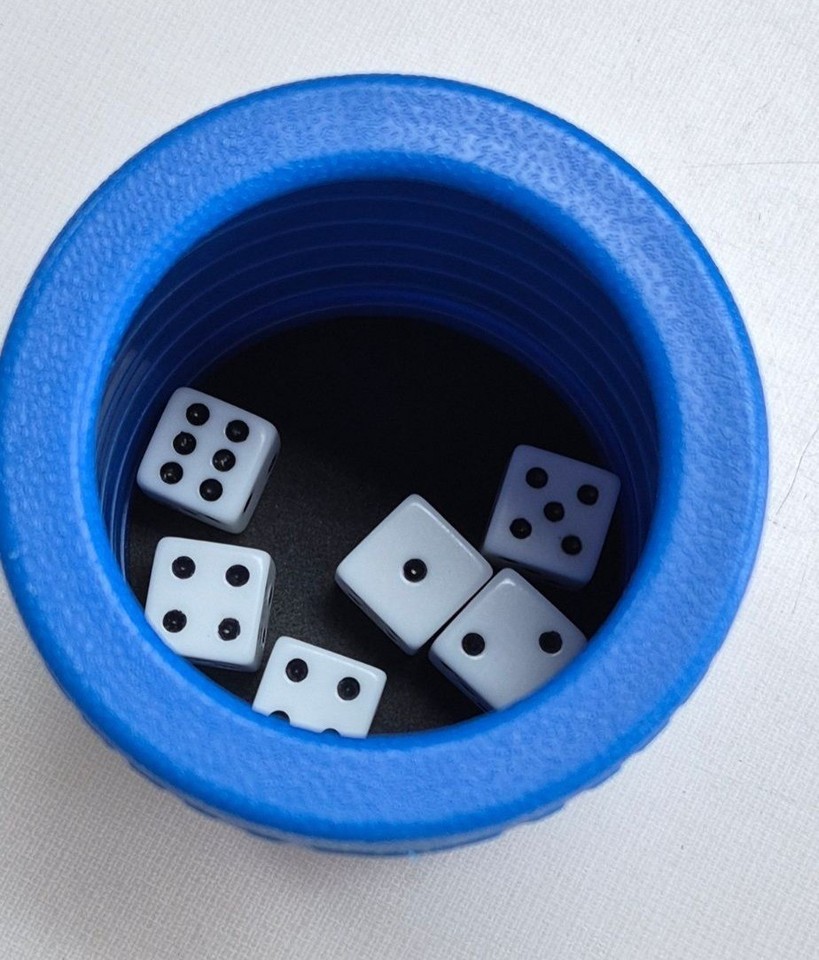 Classic Farkle Dice Game with Blue Cup Ages 8 & Up | eBay