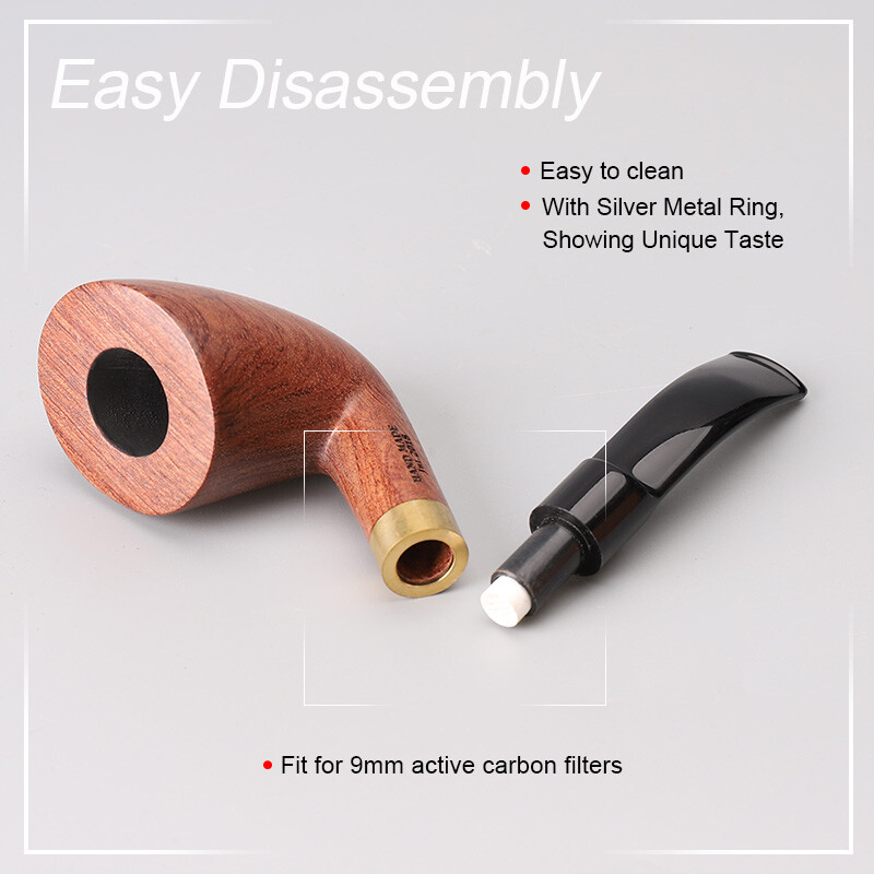 MUXIANG Rosewood Tobacco Smoking Pipe Handmade Wooden Pipes Kit with ...