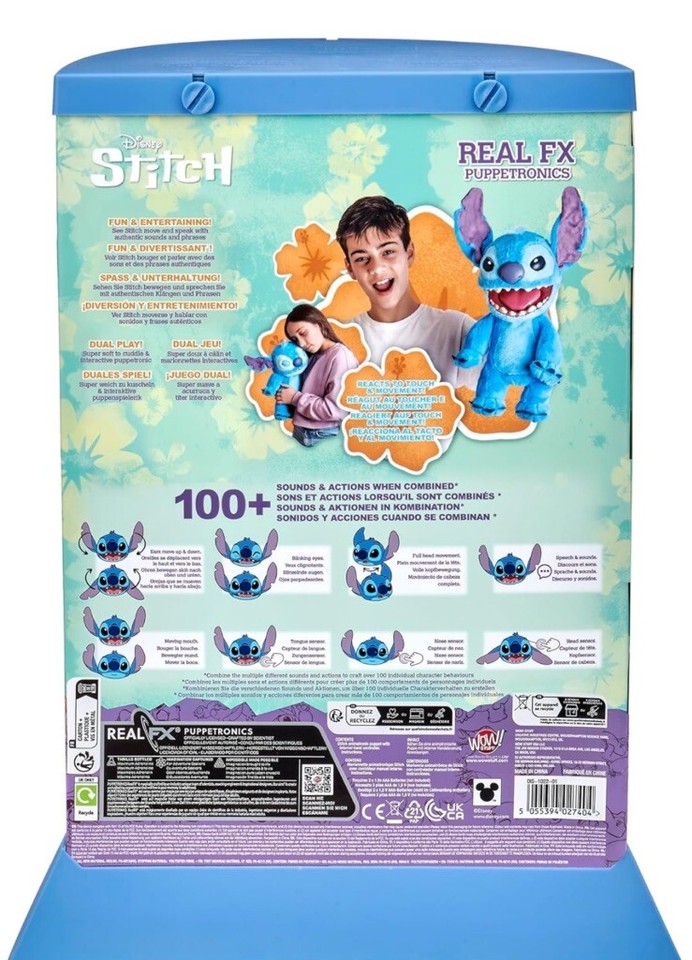 Real FX Disney Stitch Puppet Interactive Plush Toy LILO & Stitch NEW | eBay