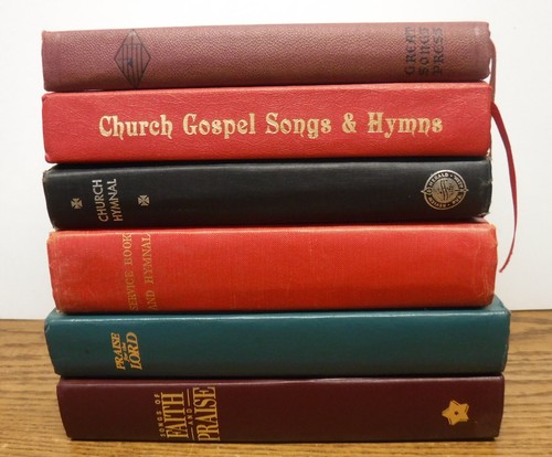 6 Church Hymnal Song Choir hardcover vintage BOOKS Shelf Filler Decor ...