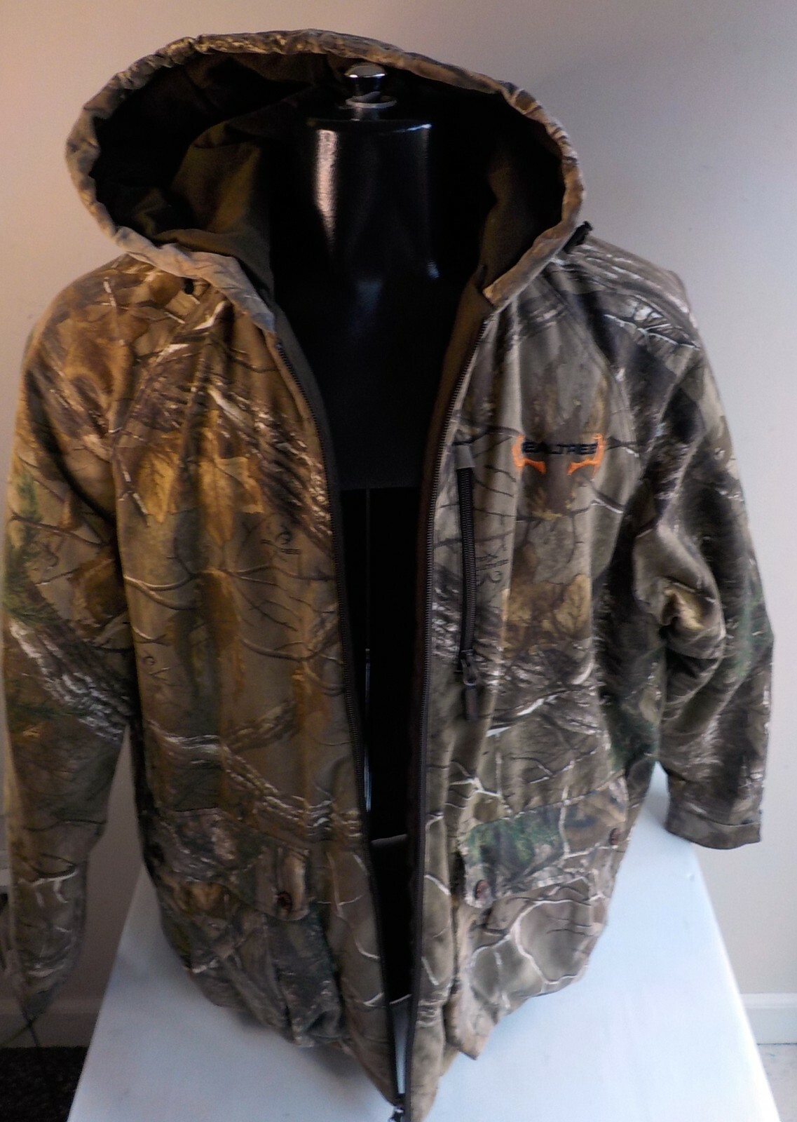 REALTREE Hooded Camouflage Hunting/Work Jacket-Multicolor-Cotton/Poly ...