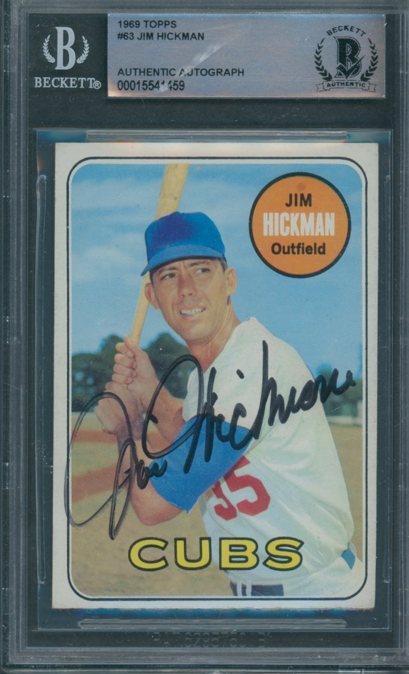 1969 Topps #63 Jim Hickman Beckett Authentic Signed *1459 | eBay