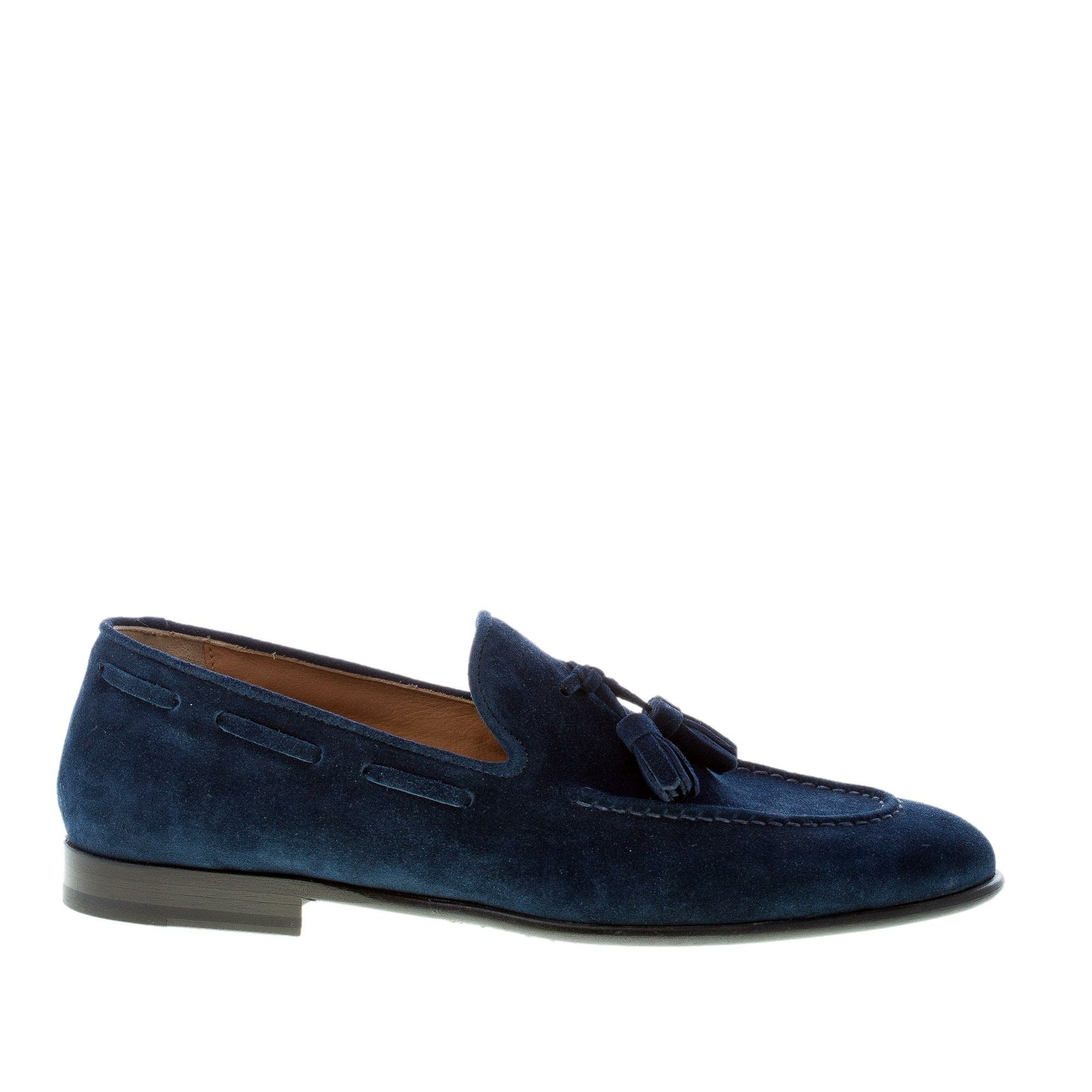 MARINI men shoes Blue suede made in Italy almond toe loafer with ...