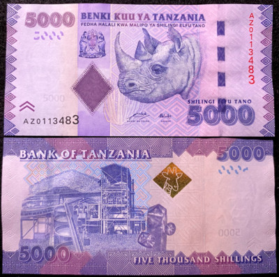 Tanzania 5000 Shilingi 2010 Banknote World Paper Money UNC Currency ...