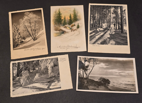THIRD REICH Era Winter Scenery WW2 WWII German Postcard Collection x 5 ...