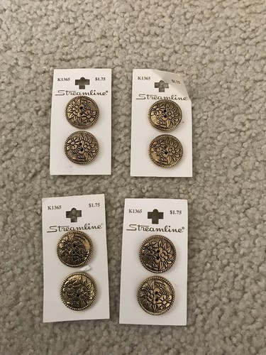 Streamline gold floral buttons - set of 8 - NEW | eBay