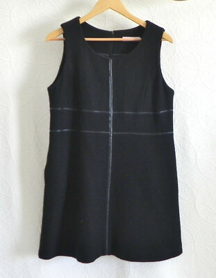 Vertieal Japan Micro Mini Dress Black 100% Boiled Wool Sleeveless ...