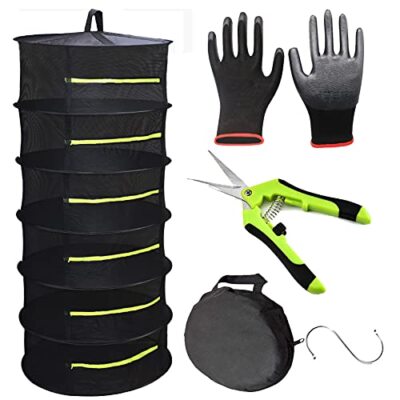 6 Layer Collapsible Herb Drying Rack Hanging Mesh Net for Seeds Bud ...