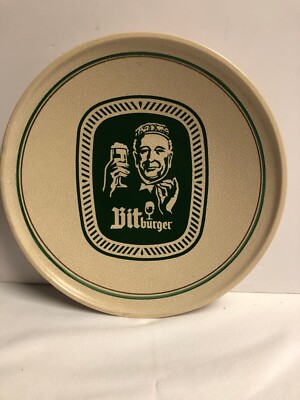 Vintage German Large Bitburger Beer Advertising Charger Plate Sign ...