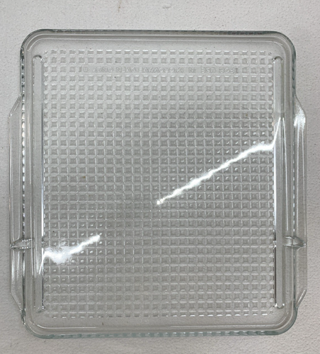 Vintage Microwave Glass Plate Tray 12.5 x 13" Square Kenmore Waffle ...