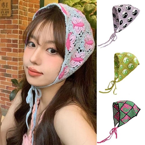 Gossip Pattern Triangle Scarf French Pastoral Style Hairband | eBay