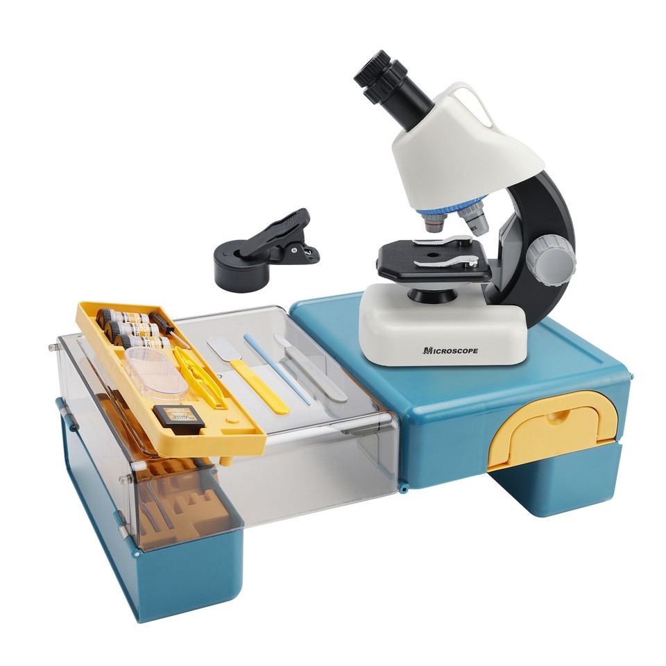 Handheld Microscope LED 100X-1200X Magnification Science Toys Kit For ...