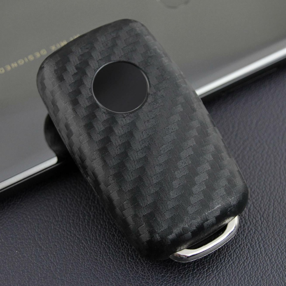 Carbon Fiber Flip Key Fob Case Cover Holder For VW Golf 6 Passat B7 ...
