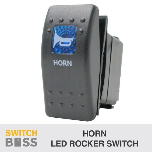 Rocker Switch HORN (Momentary) - Blue - LED 4x4 Boat Caravan Marine 12v ...