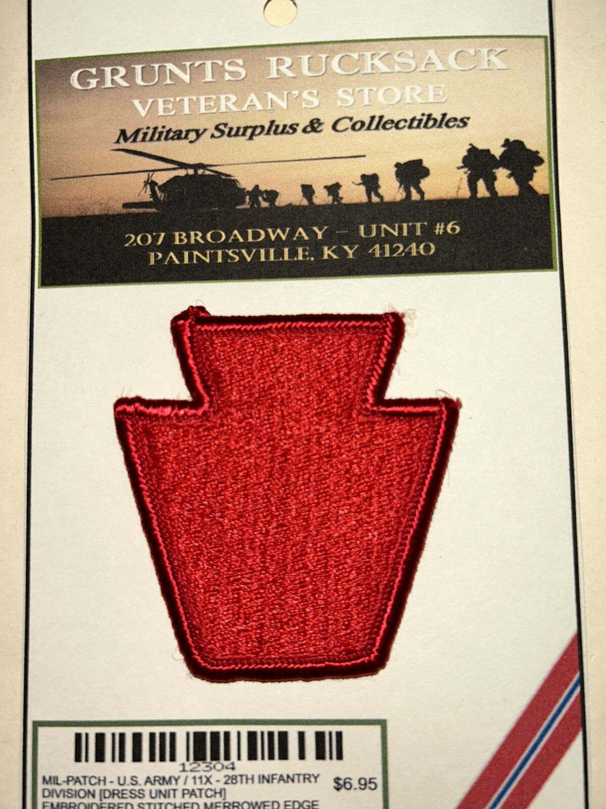 U.S. ARMY / 28TH INFANTRY DIVISION - DRESS UNIT PATCH (Sew-On) MERROWED ...