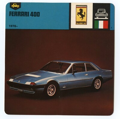 Ferrari 400 - GT / Production Car Edito Service SA Auto Rally Card | eBay