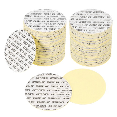 120Pcs 58mm/2.28" Adhesive Round PS Pressure Sensitive Seals Black Text ...