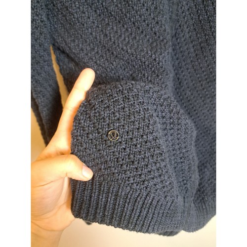 Lululemon Post Practice Cardigan Sweater Navy Blue Women's 4 Thumbholes ...