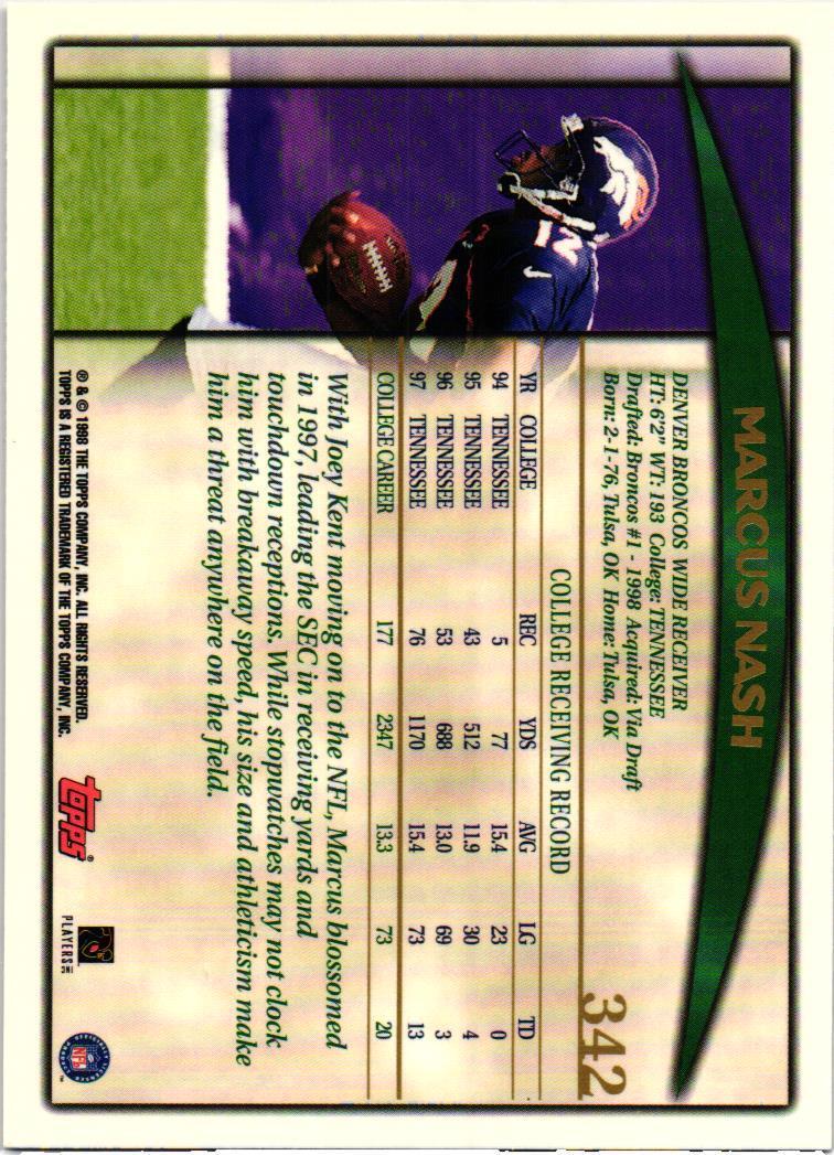 1998 Topps - #342 Marcus Nash (RC) for sale online | eBay