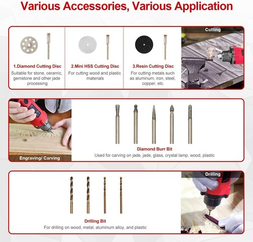 157pcs Rotary Tool Electric grinder, Drill Multiuse+Flex Shaft Multi ...