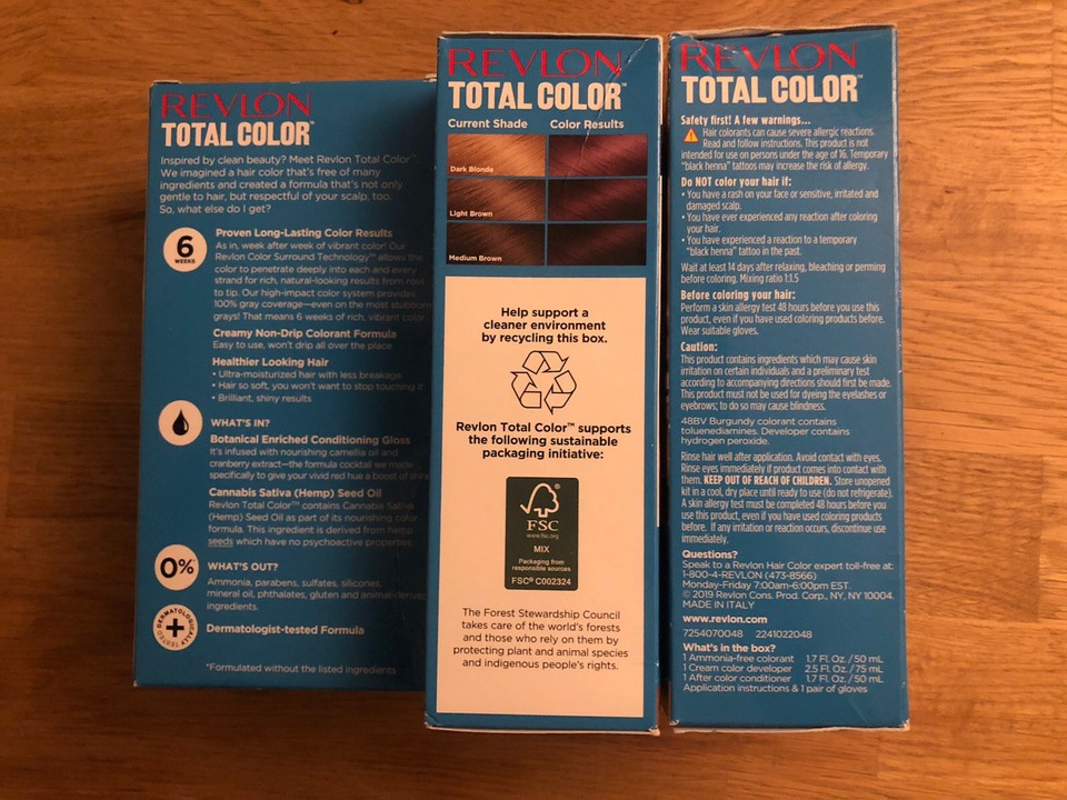 Pack of 3 REVLON TOTAL COLOR 48BV BURGUNDY | eBay