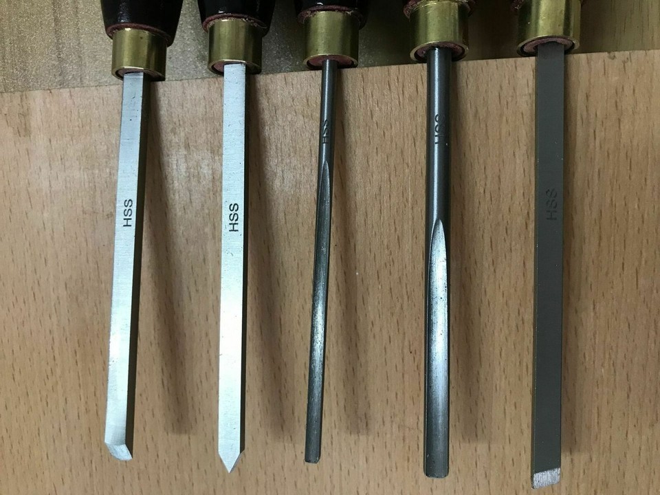5PCS HSS Mini Chisel Set High Speed Steel Woodturning Carving Wood ...