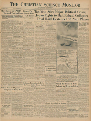 February 24, 1944 WWII Original Birthday Int. Newspaper REICH RABAUL ...