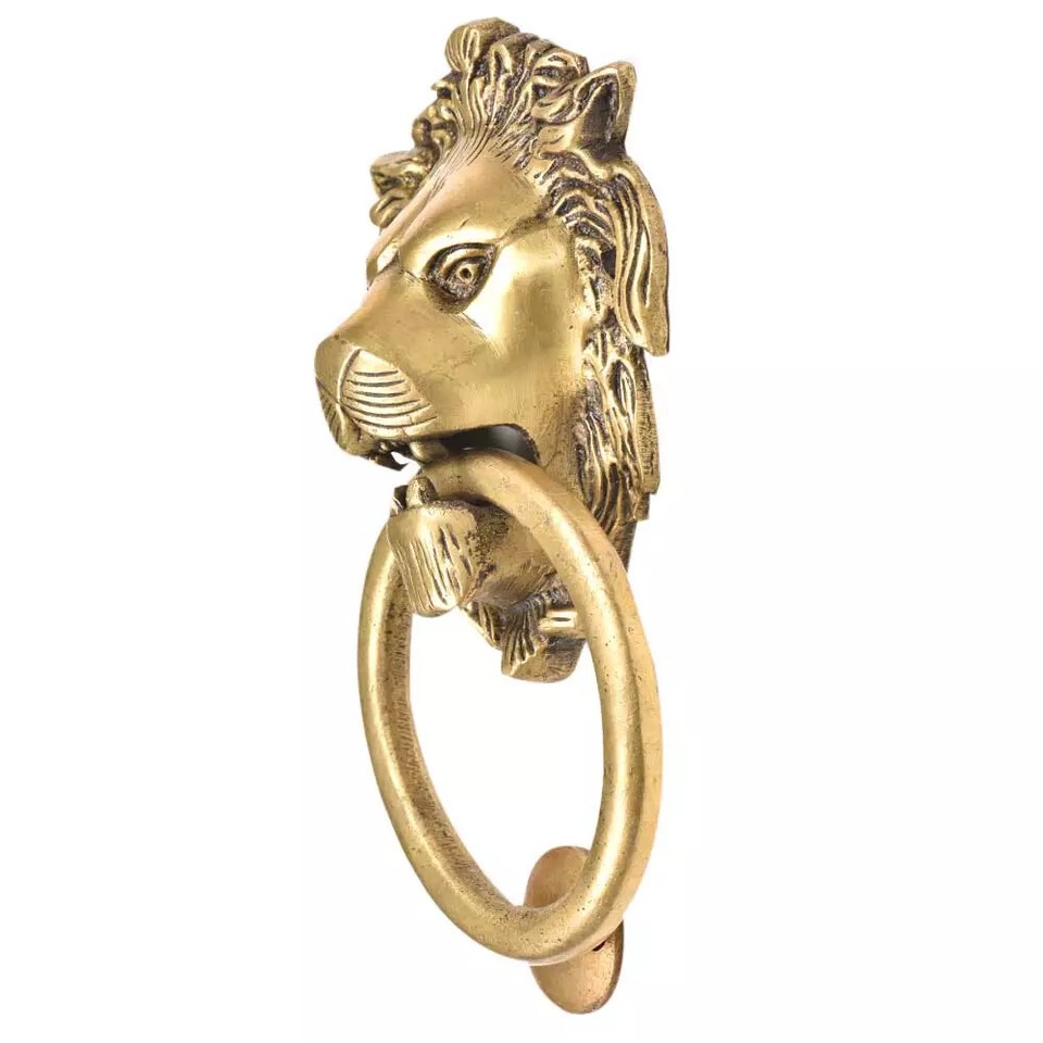 Bronze Lion Head Door Knocker Handmade Front Doorbell 7 inches | eBay