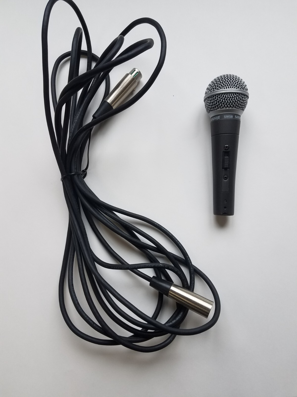 SHURE SM58 DYNAMIC MICROPHONE 3 PRONG W/ 20' WIRE XL RAPCO FLEXQUAD ...