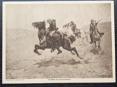 MY BUNKIE BY CHARLES SCHREYVOGEL 1915 MENTOR SEPIA TONE PHOTO 9'5X7 EX ...