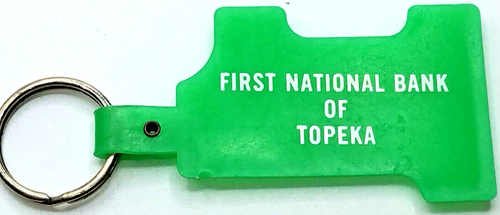 Vintage Keychain First National Bank of Topeka TOPEKA KANSAS Green ...