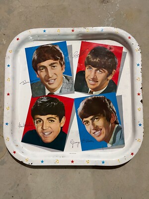 Beatles Metal Serving Tray 13" Made in England Vintage 1964 SOLD AS A ...