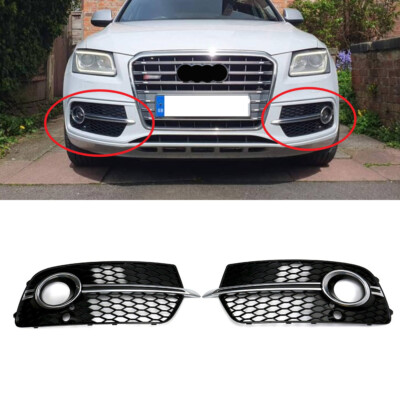 For Audi Q5 Sline SQ5 2013-2017 SQ5 Style Front Fog Lamp Grille Chrome ...
