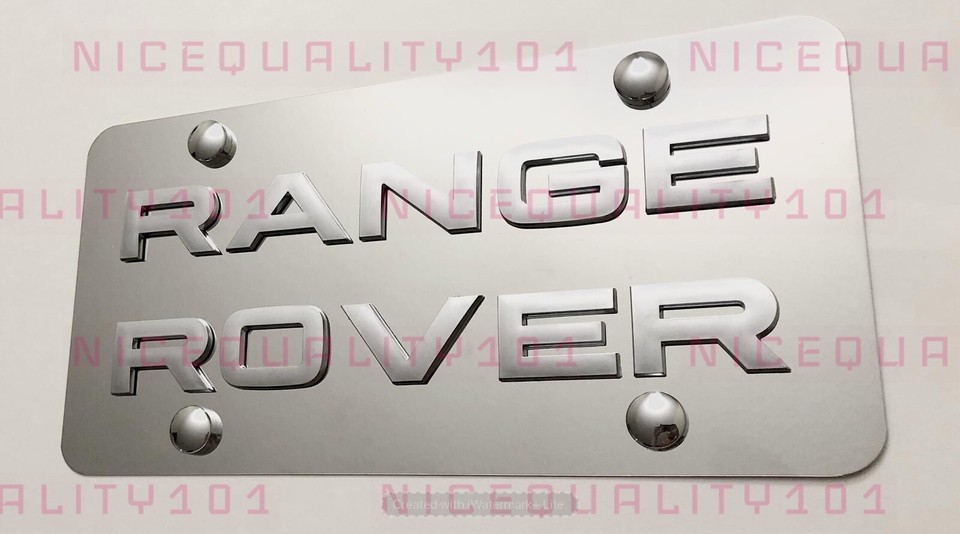 3D Range Rover Front Vanity Stainless Mirror Finished License Plate ...