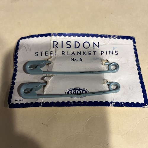 Vintage Risdon Steel Blanket Pins No. 6 Co Card Plus Diaper Pin Bear ...