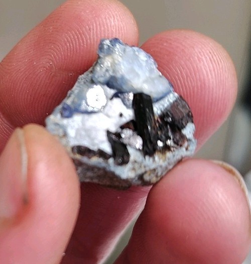 Gem Blue Benitoite With Black Neptunite! Ultra Rare! | eBay