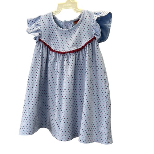 Matilda Jane Character Counts Luna Dress size 2 Blue Polka Dot Ruffle ...