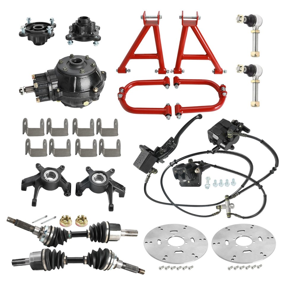 Front 4 Wheel Drive Shaft CV Axle kit Swing arm Brake Assembly Go kart ...