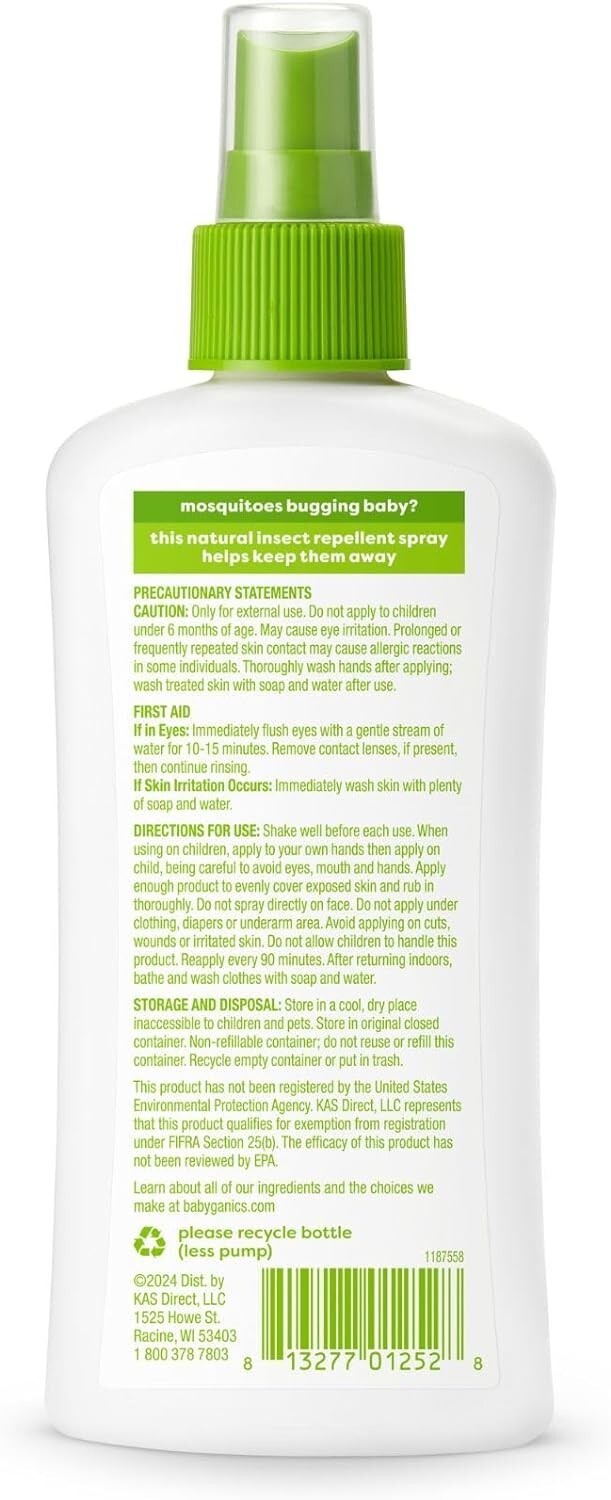 5x Babyganics Natural Insect Repellent DEET 6 Oz 177 Ml Each Pump Spray ...