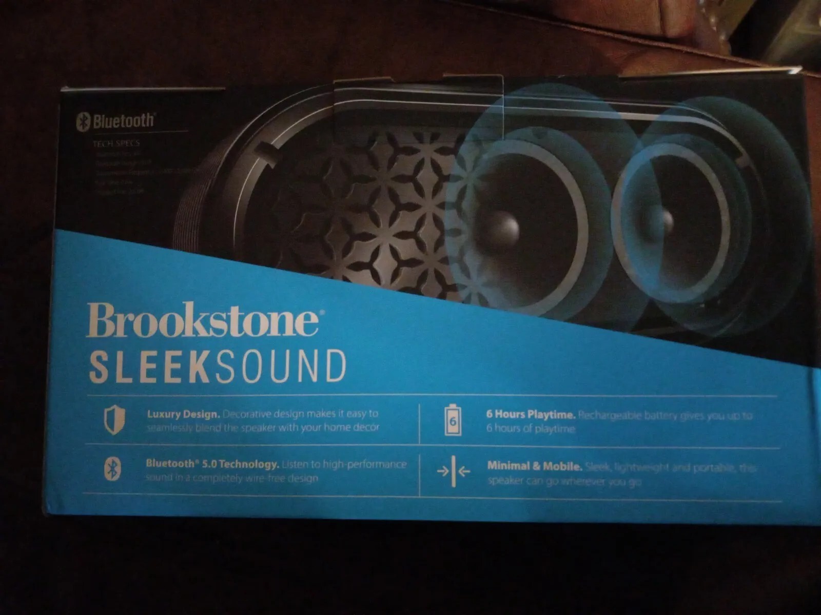 Brookstone bluetooth speaker Sleeksound Black BSSK555BK + 2 extra ...