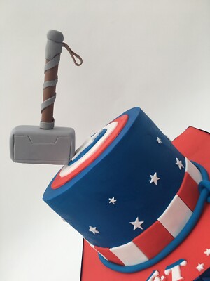 Superhero Thor Hammer Edible Handmade Birthday Cake Figurine Topper ...