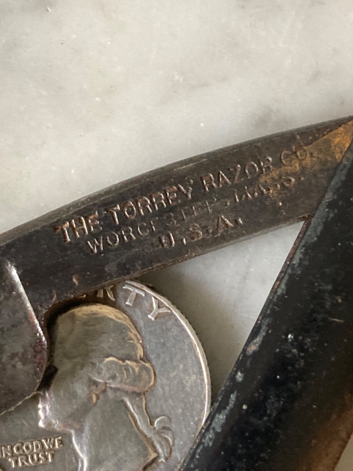 ANTIQUE THE TORREY STRAIGHT RAZOR CARBON STEEL BLADE BLACK BARBER’S ...