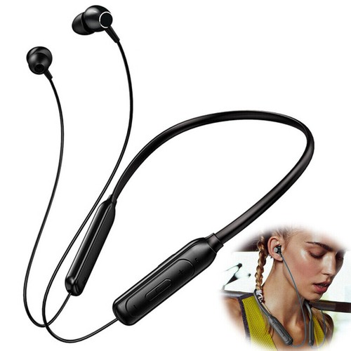 Wireless Headset Bluetooth In Ear Earphone Neckband Earpiece Music ...