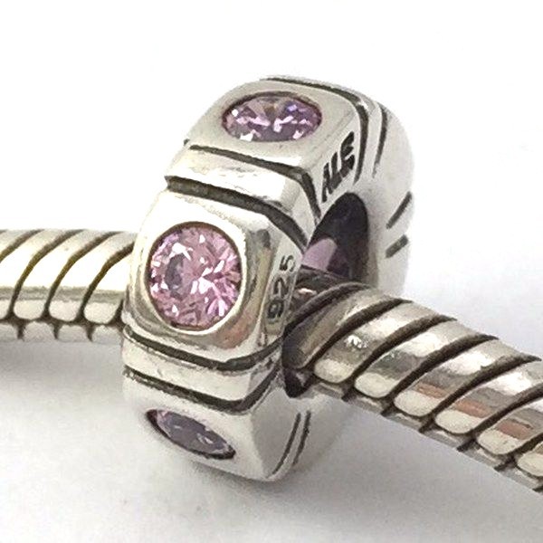 Authentic PANDORA 925 Silver Trinity Spacer Pink CZ Bead Charm ...