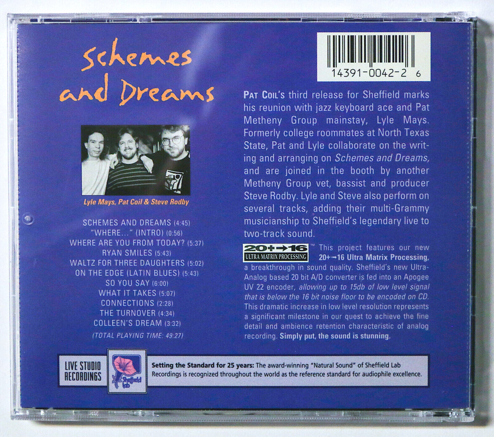 PAT COIL Schemes And Dreams CD Sheffield Lab AUDIOPHILE LYLE MAYS ...