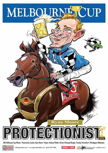 PROTECTIONIST HARV TIME 2014 MELBOURNE CUP WINNER A3 LIMITED ED of 250 ...