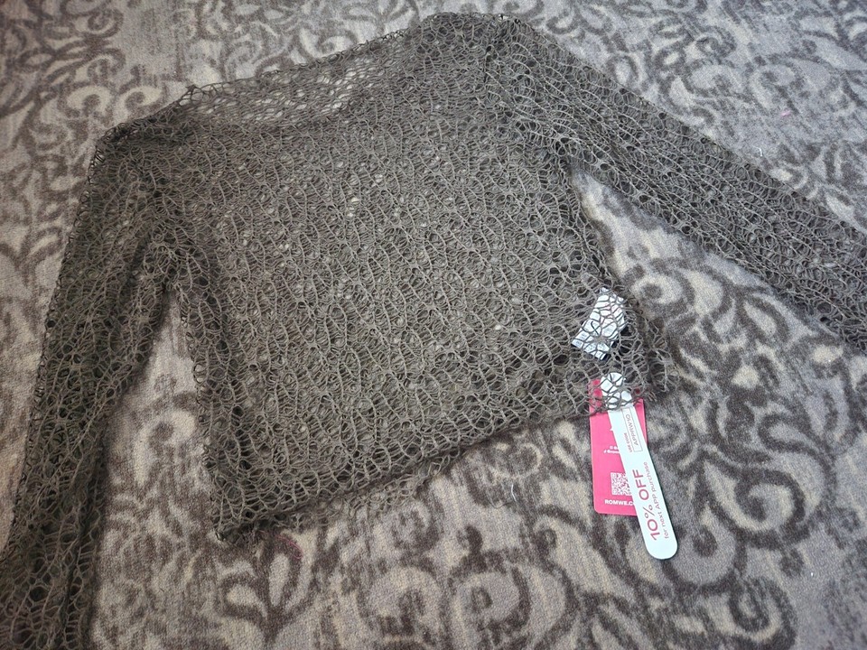 NWT Olive Green statement gothic Cropped Mesh Fishnet blouse Top Punk S ...