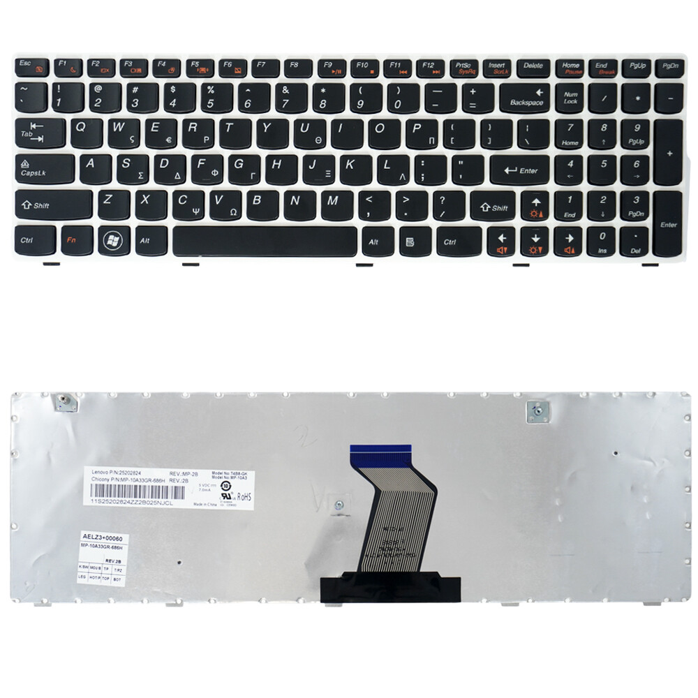 New Greek Laptop Keyboard Lenovo G580 Z580A P580 25202884 MP-10A33SU ...