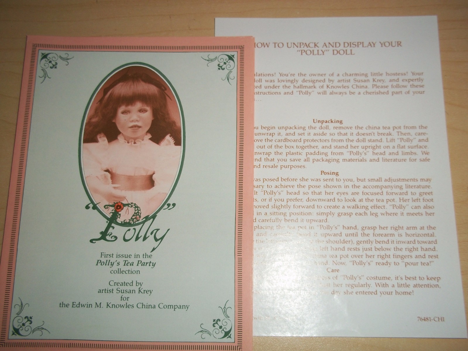 Edwin Knowles Polly's Tea Party Porcelain Doll - Artist Susan Krey 1990 ...